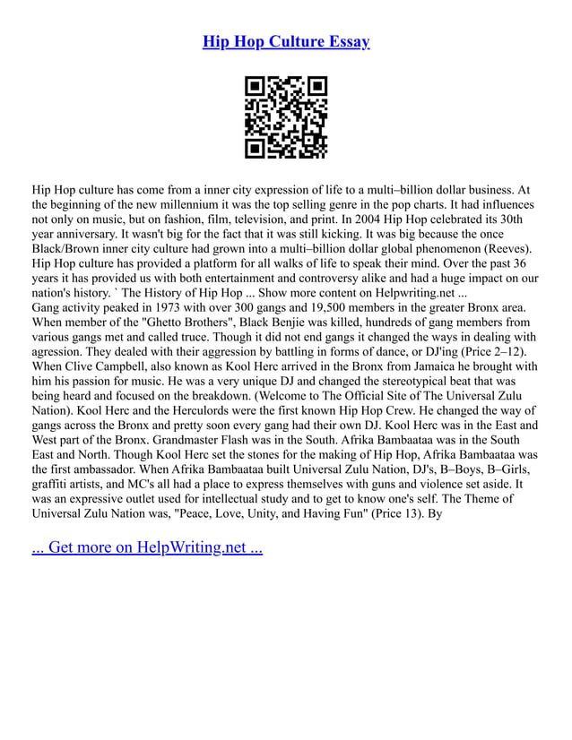 Hip Hop Culture Essay | PDF