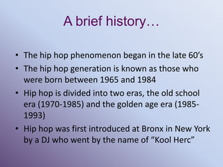 Hip hop generation slides | PPT