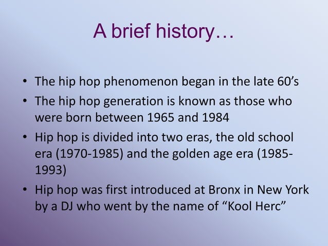 Hip hop generation slides | PPT