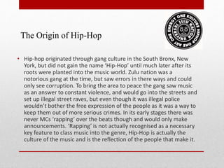 Hiphop genre | PPTX | Hip Hop Music | Music