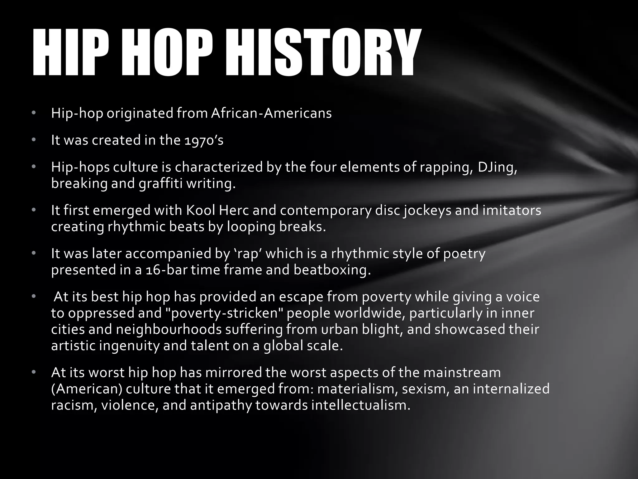 Hip hop history | PPTX