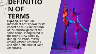 HIP HOP CULTURE AND BASIC MAPEH 10 - Overview | PPTX