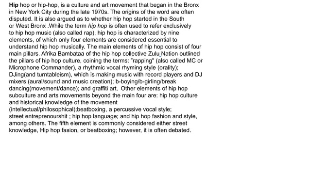 Hip hop presentation | PPTX