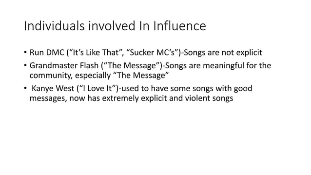 Hip hop rap negative powerpoint | PPTX | Hip Hop Music | Music