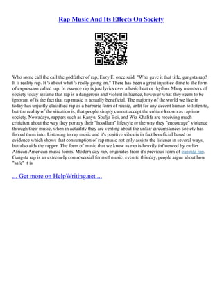 Hip Hop Vs Rap | PDF