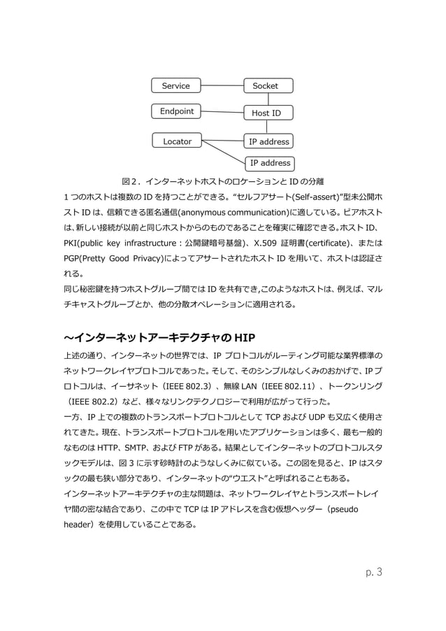 Hip関連資料 ホストid ロケータ分離(identifier-locator split)とは | PDF