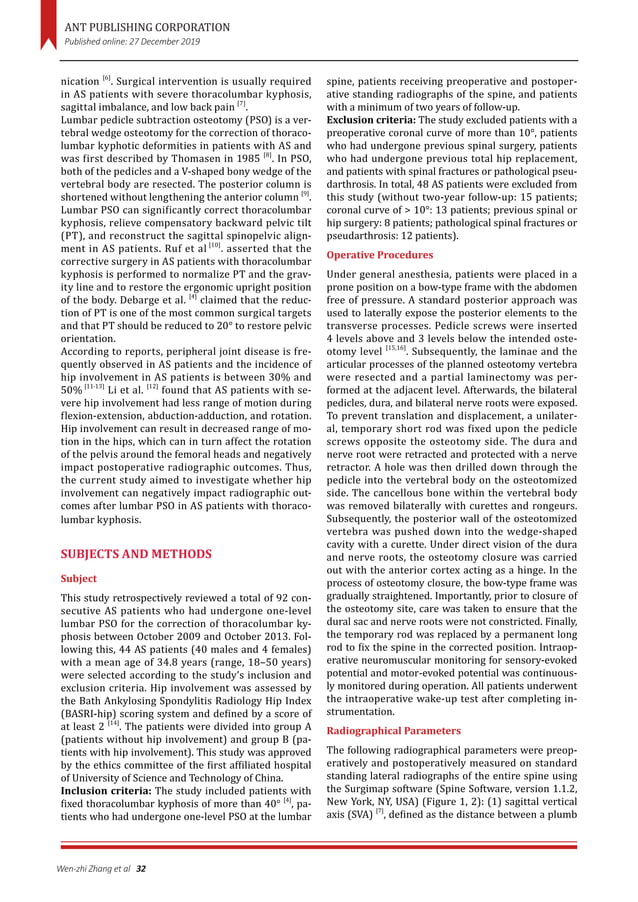 Hip involvement negatively impact the postoperative radiographic ...