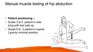 HIP JOINT.pptx slide share / MMT/ ROM of hip | PPTX
