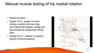 HIP JOINT.pptx slide share / MMT/ ROM of hip | PPTX
