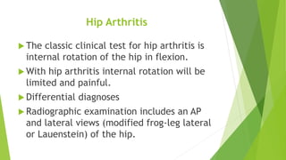 Physiotherapy Management for Hip Joint Conditions SRS | PPTX