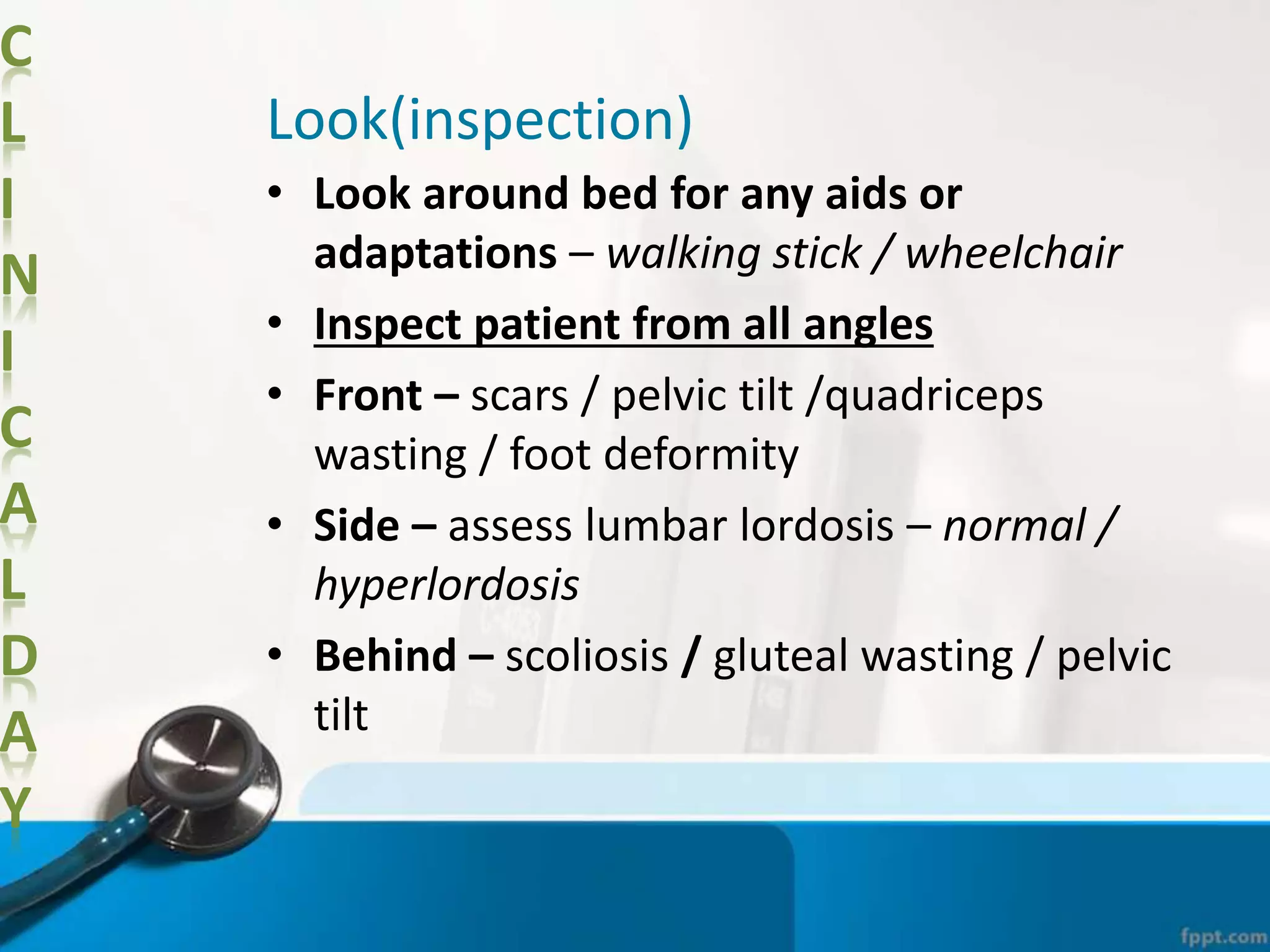 Hip joint examination | PPTX