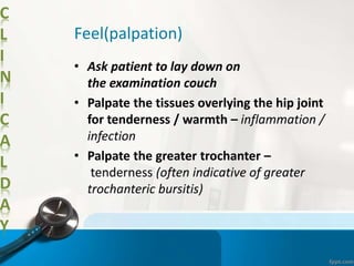 Hip joint examination | PPTX