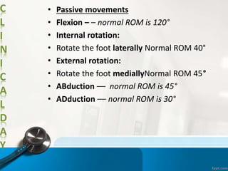 Hip joint examination | PPT