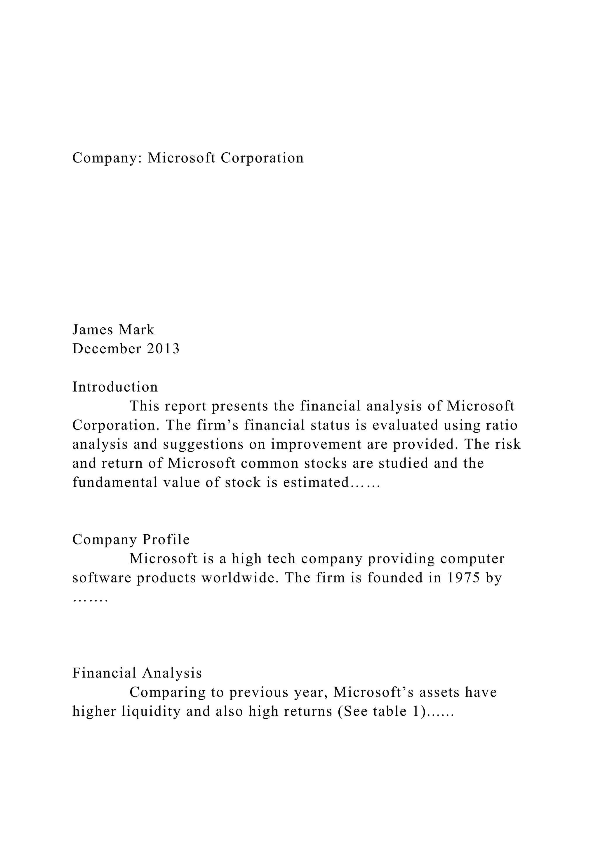 Hi,Please find below Project Sample as a guide ;Company Name .docx