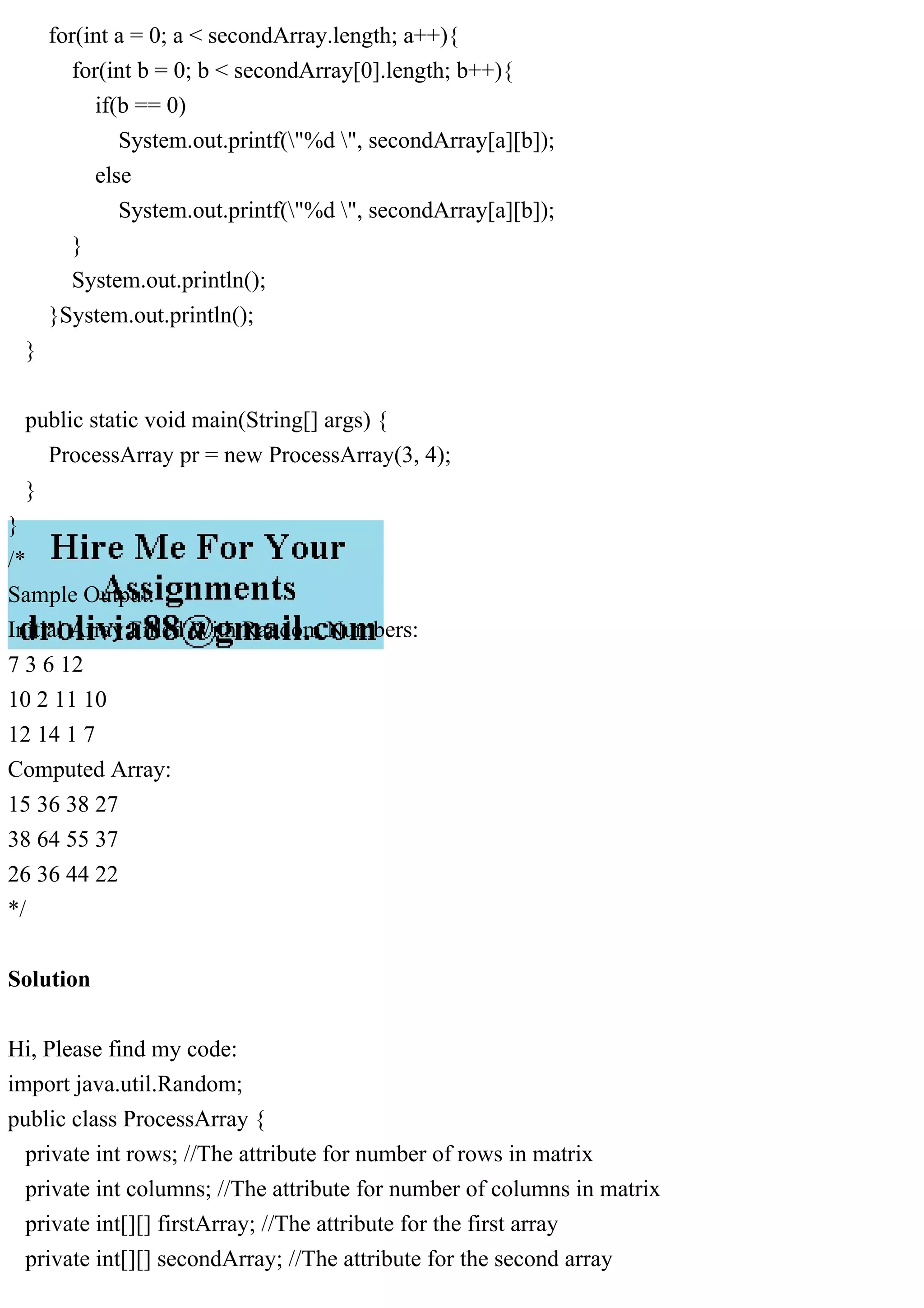 Hi Please Find My Codeimport Java Util Random Public Class Pro Pdf