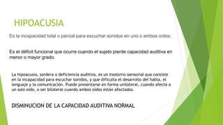 HIPOACUSIA OCUPACIONAL,CAUSAS Y DIAGNOSTICO | PPTX