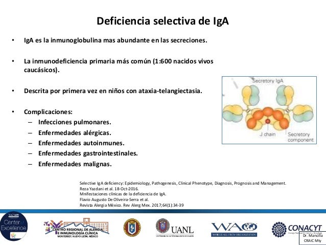Hipogammaglobulinemia transitoria. Deficiencia de IgA. Deficiencia es…