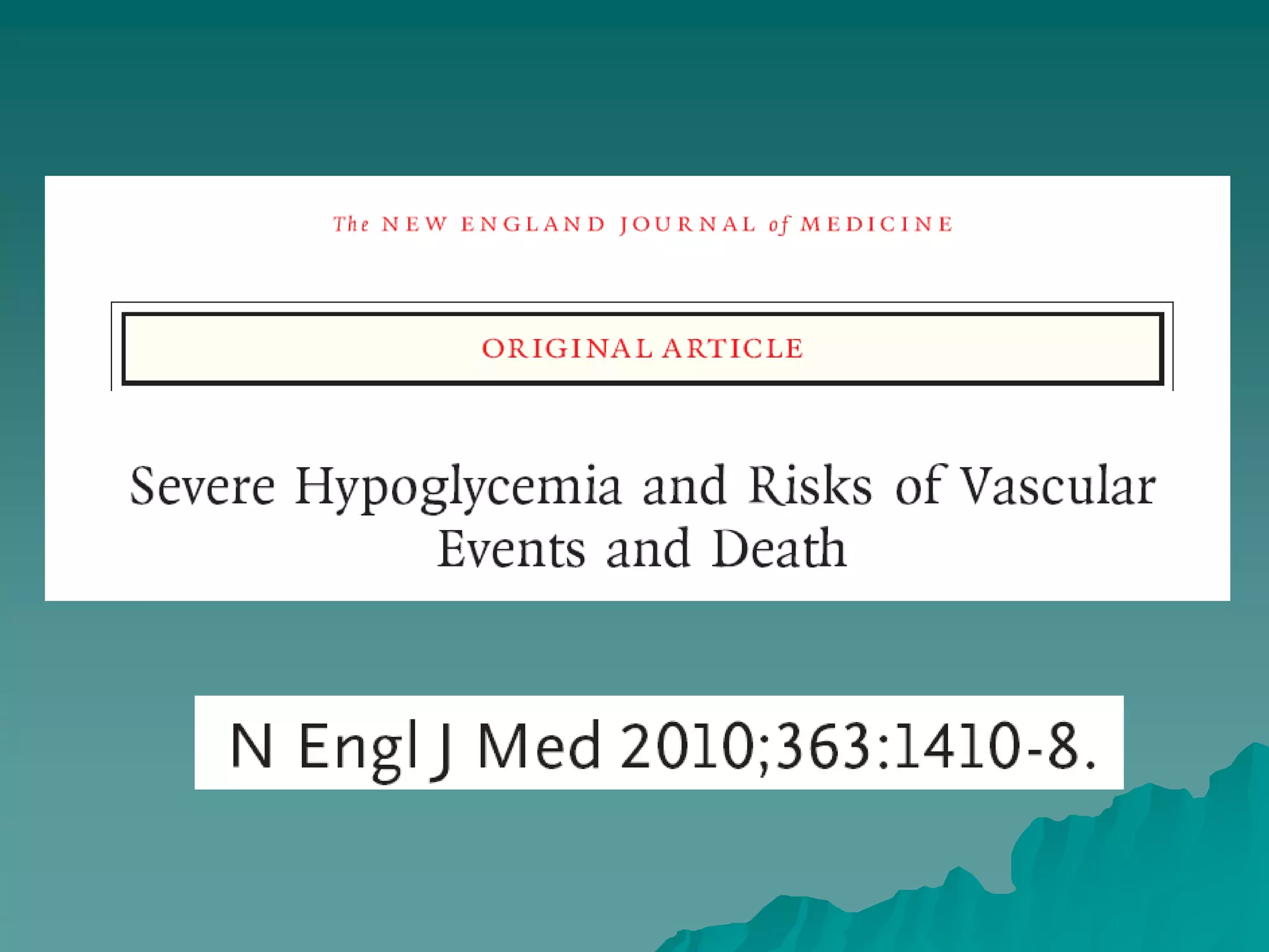 Hipoglucemia severa y riesgos de eventos vasculares | PPTX