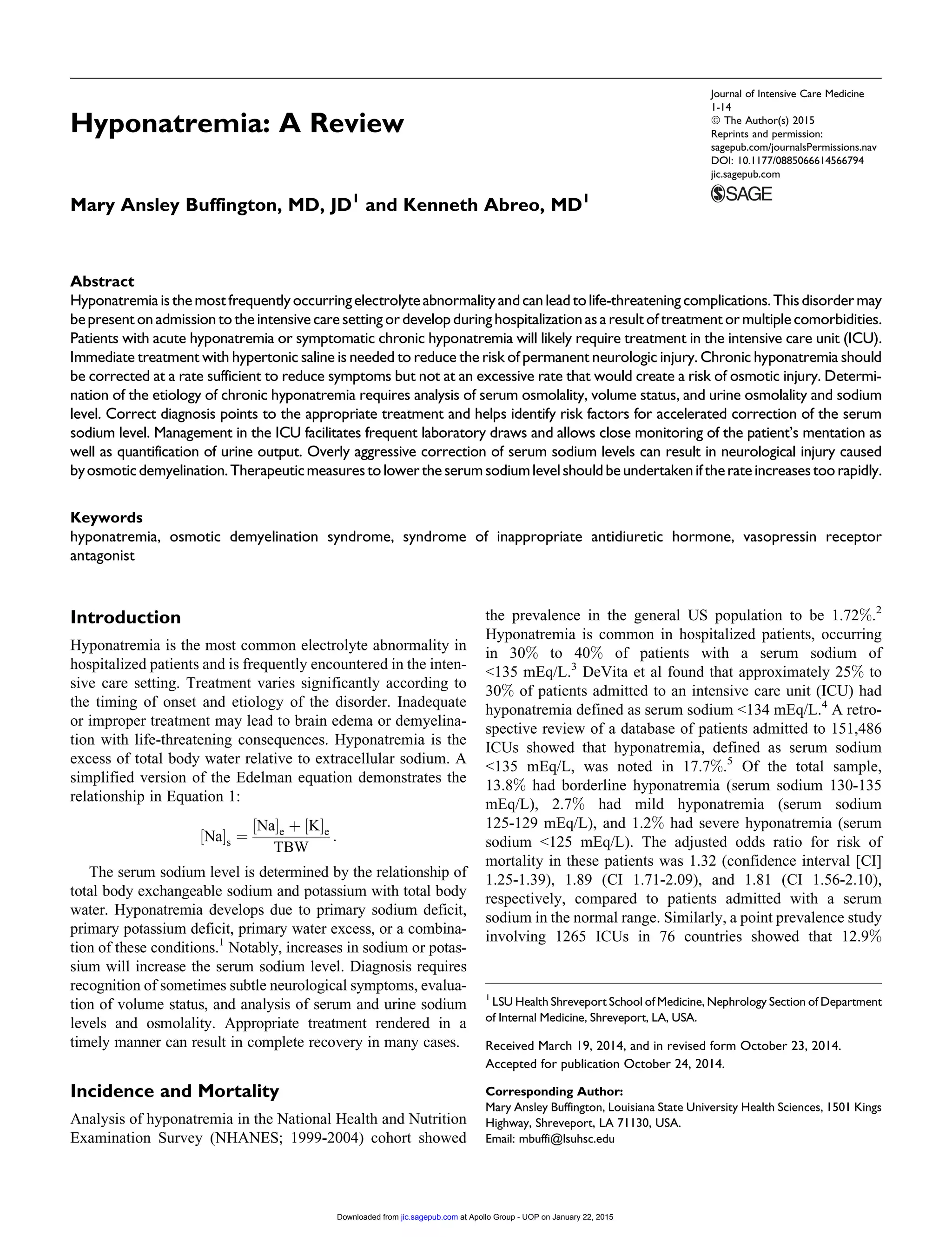 Hiponatremia | PDF