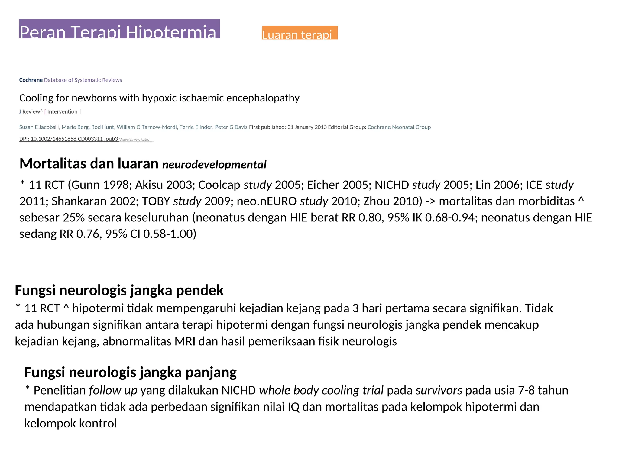 TATALKSANA HIPOTERMI PADA NEONATUS DAN TERAPI COOLING | PPT