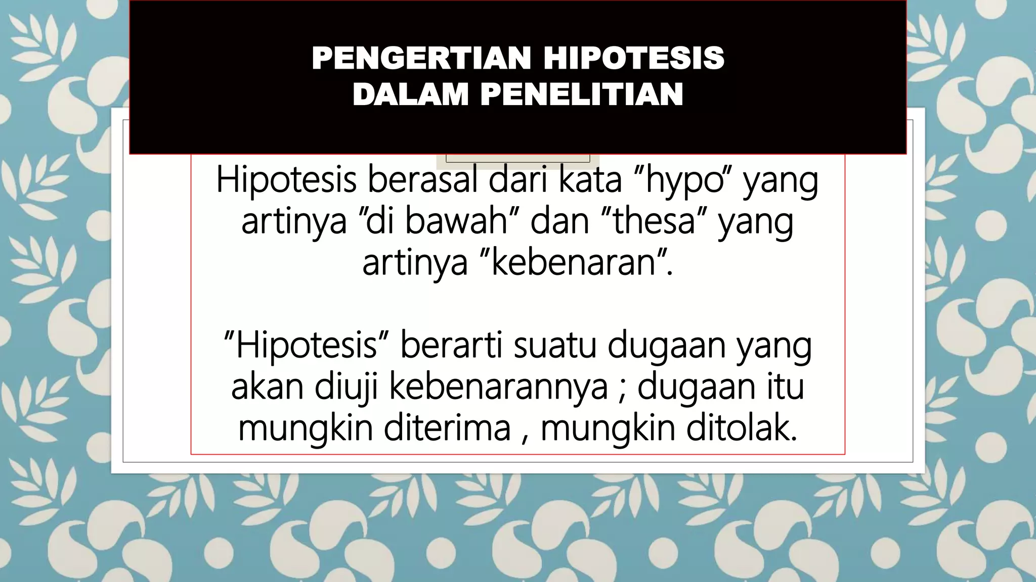 Hipotesis | PPTX