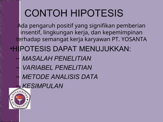 Hipotesis Penelitian untuk Metode Penelitian | PPT