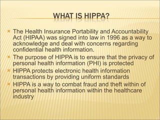 Hippa | PPT | Health Insurance | Insurance