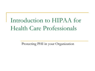 HIPAA & PHI Training | PPTX