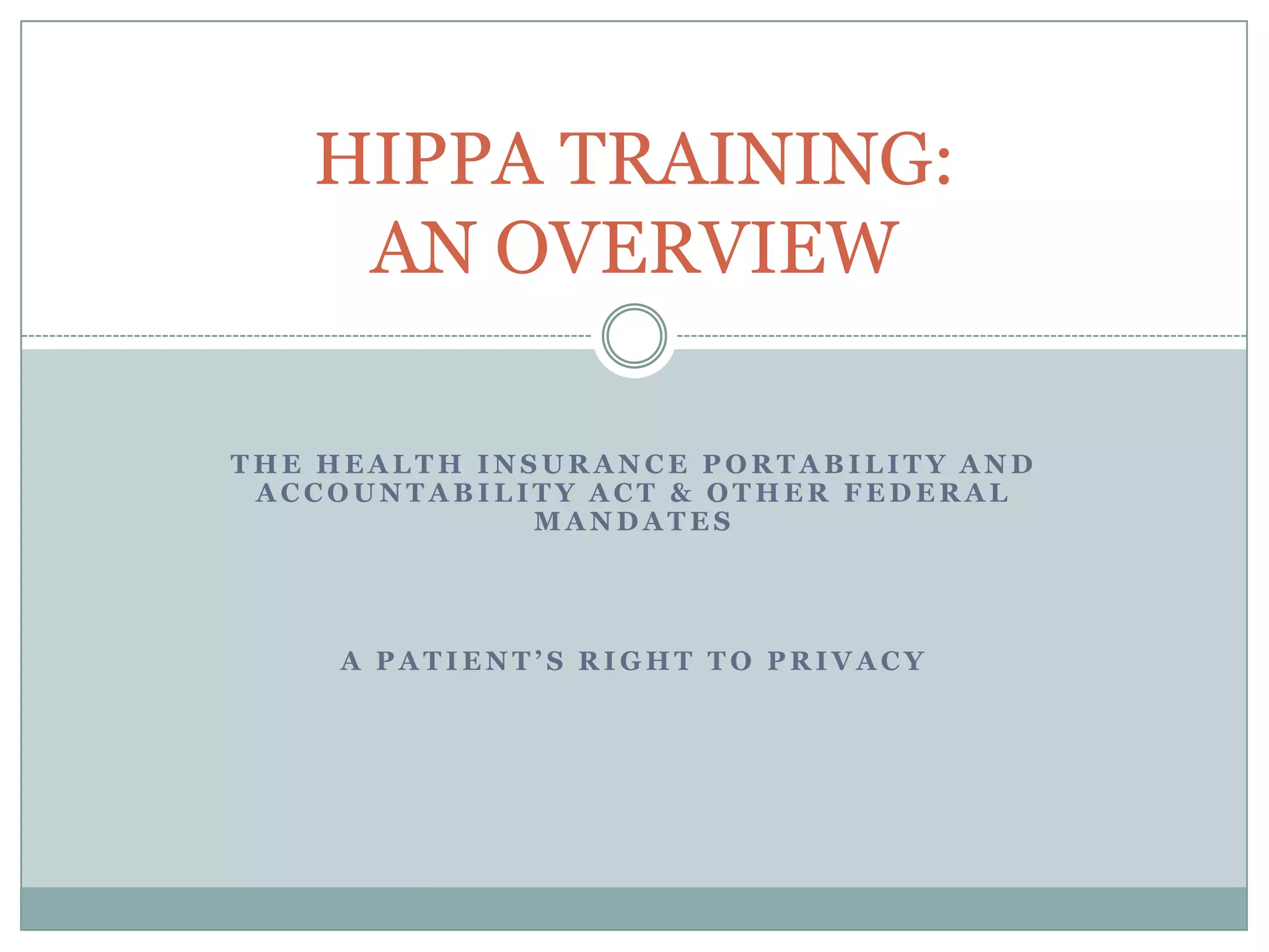 Hipaa training | PPTX