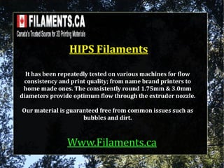 HIPS Filament - Filaments.ca