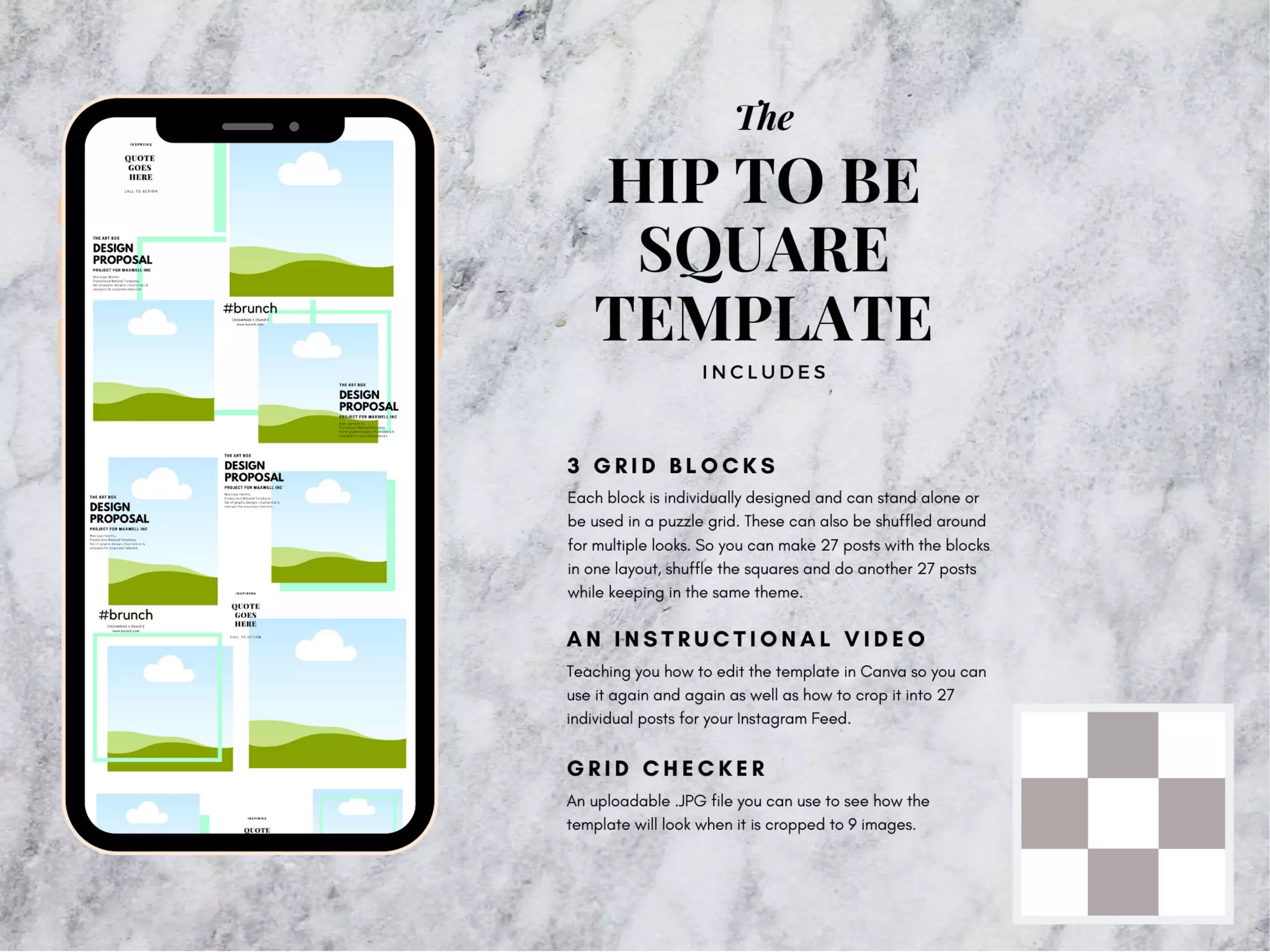 Hip to be square instagram puzzle template | PPT