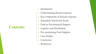 Role of food in disaster response | PPTX