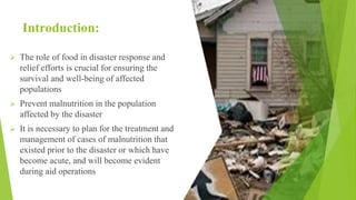 Role of food in disaster response | PPT