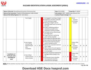 HIRA (Hazard Identification and Risk Assessment) | PDF