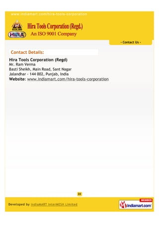 Hira Tools Corporation (Regd), Jalandhar, Wrenches | PDF