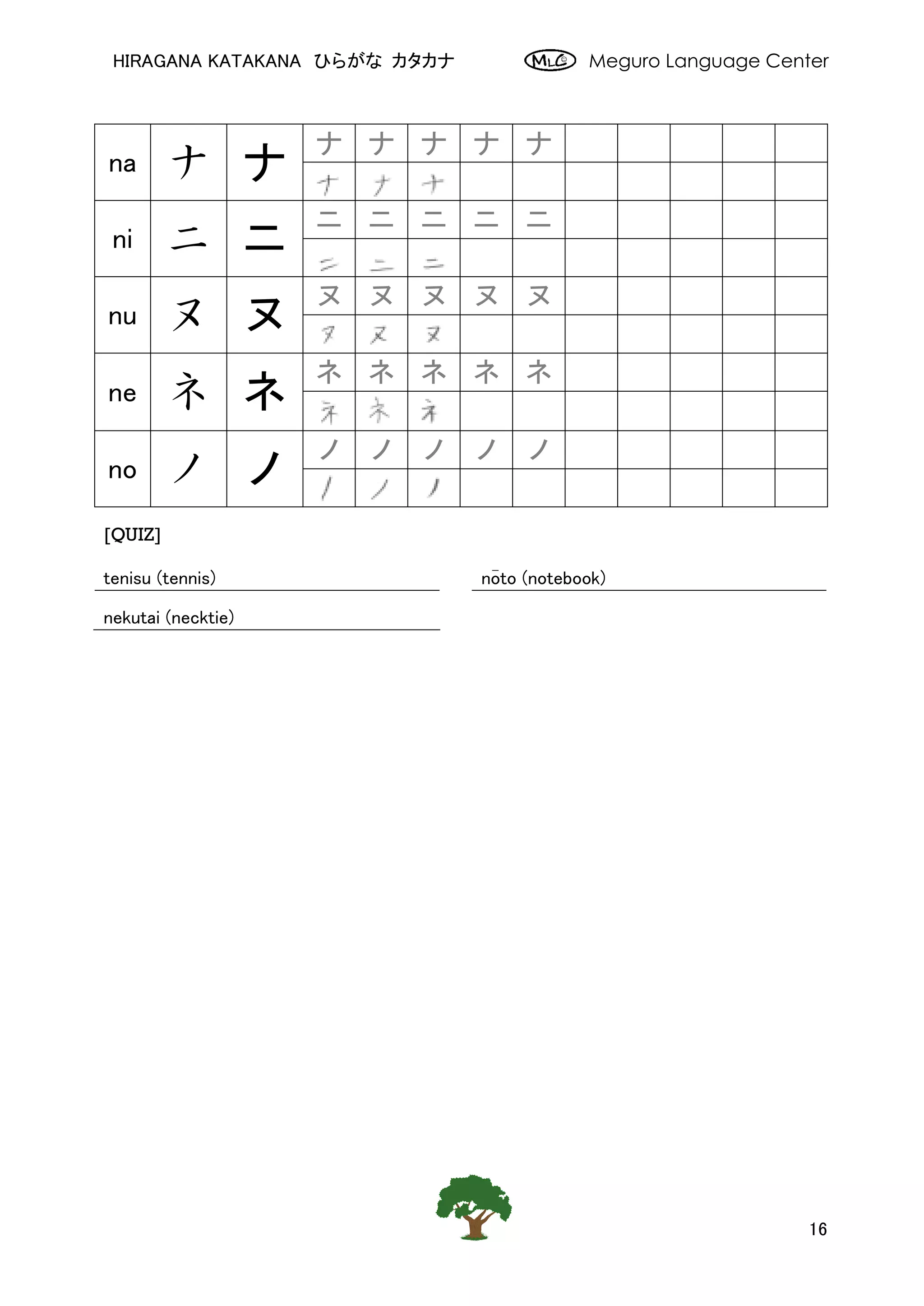 Hiragana katakana worksheet | PDF