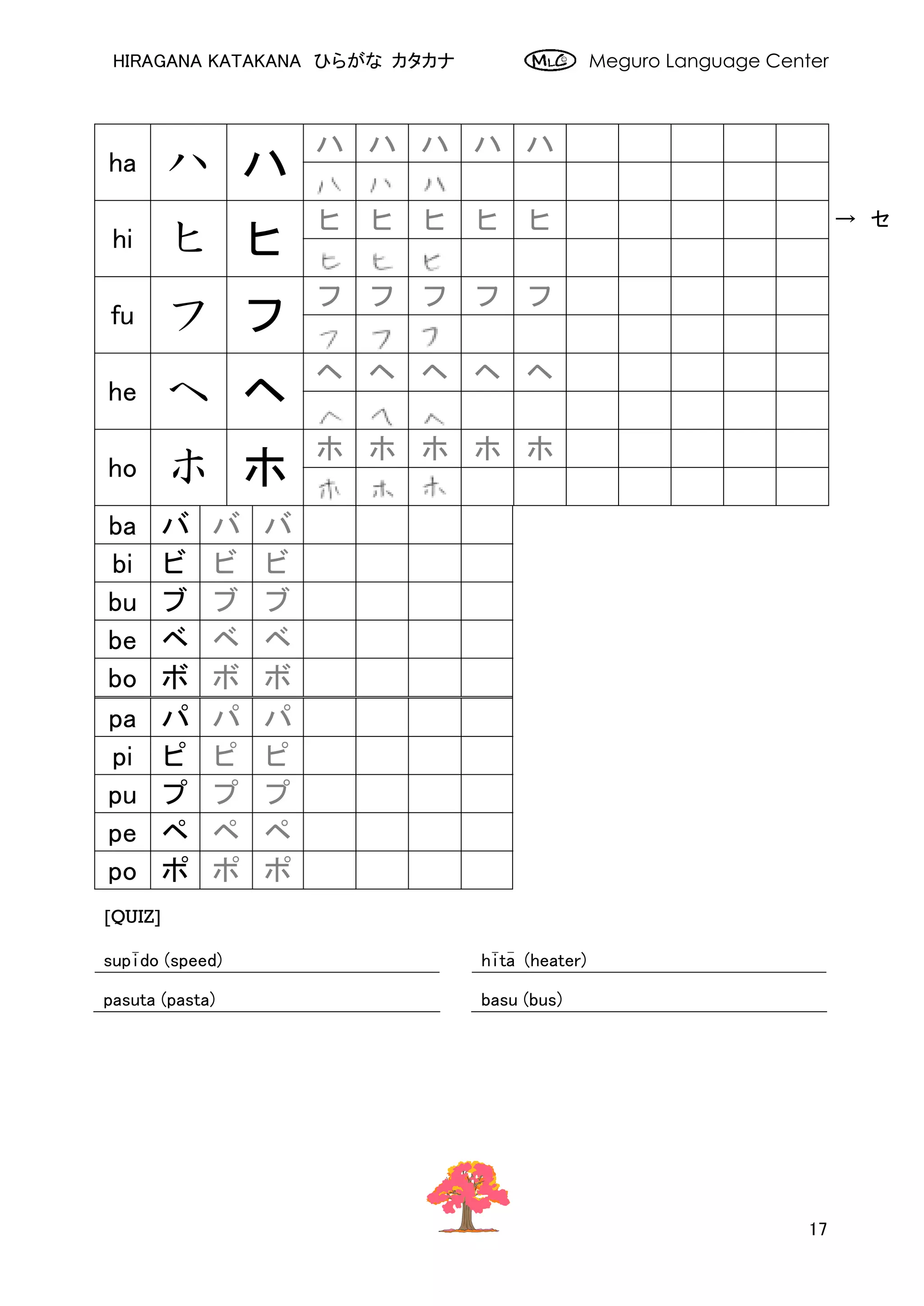 Hiragana katakana worksheet | PDF