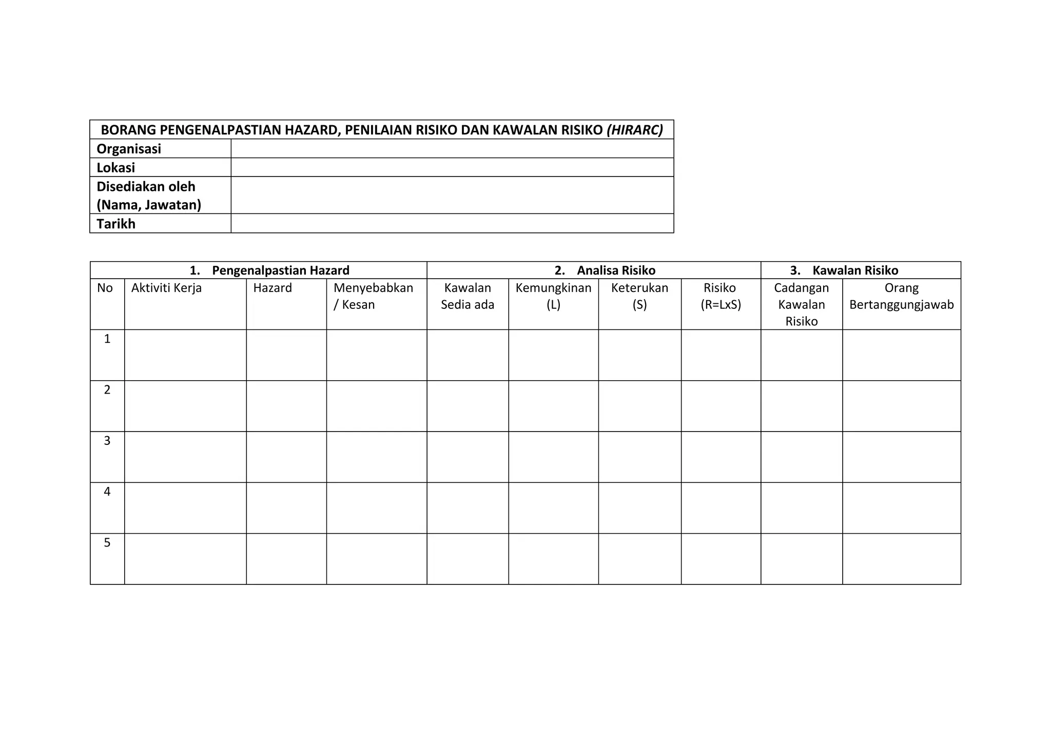HIRARC FORM OSH COORDINATOR / WORKPLACE .docx