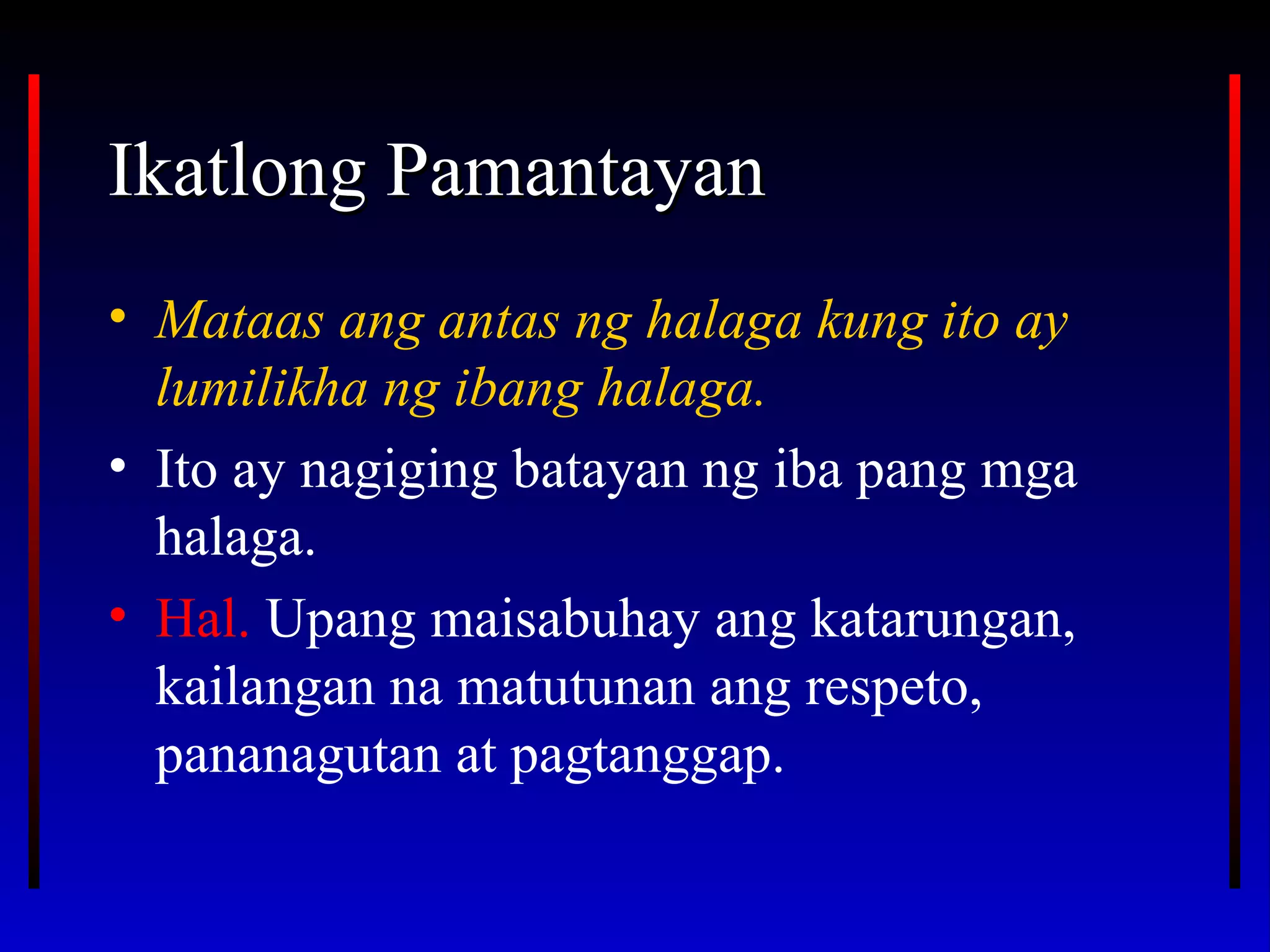 Hirarkiya ng halaga | PPT