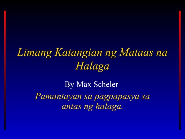 Hirarkiya ng halaga | PPT