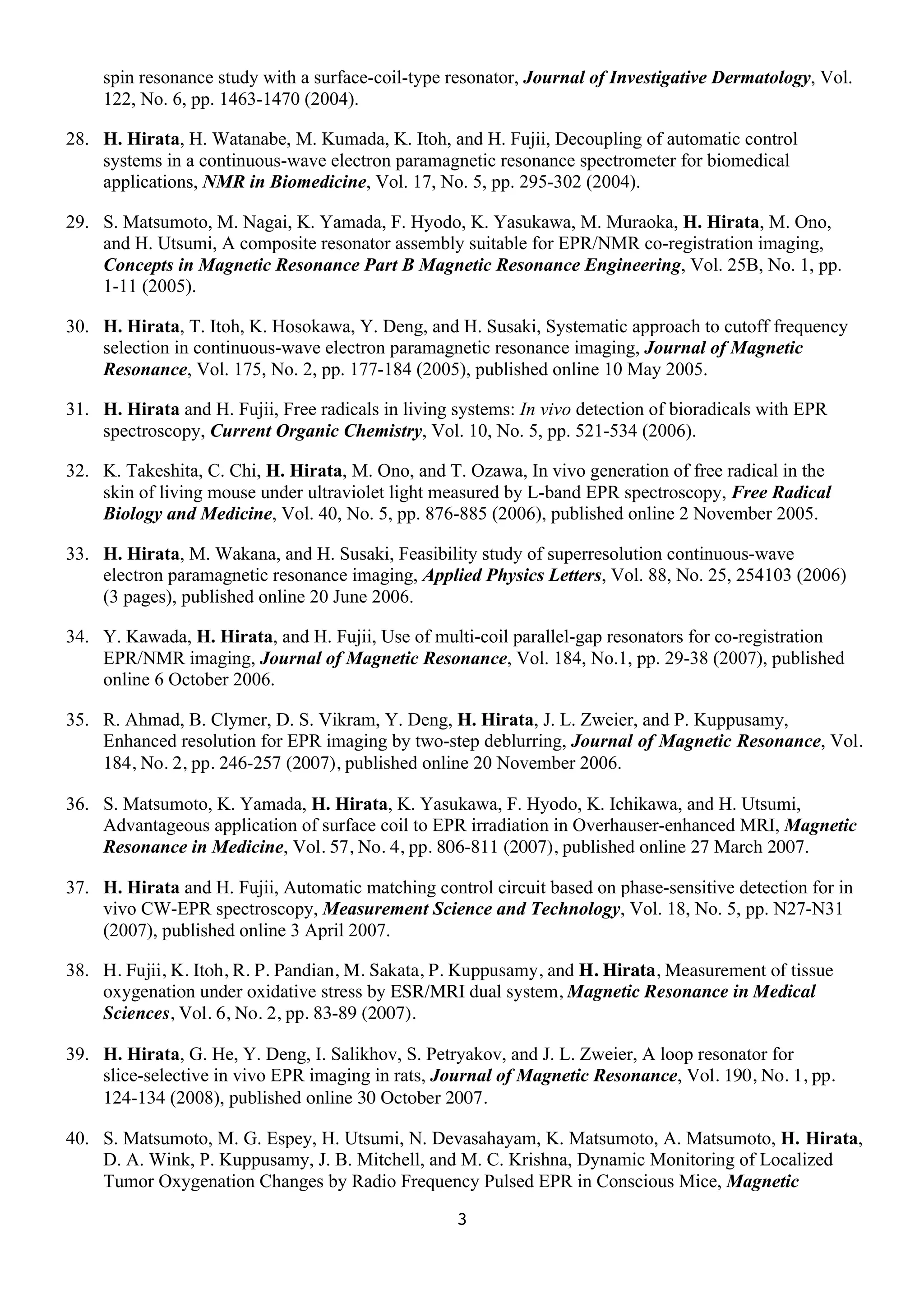 Hirata publication list | PDF