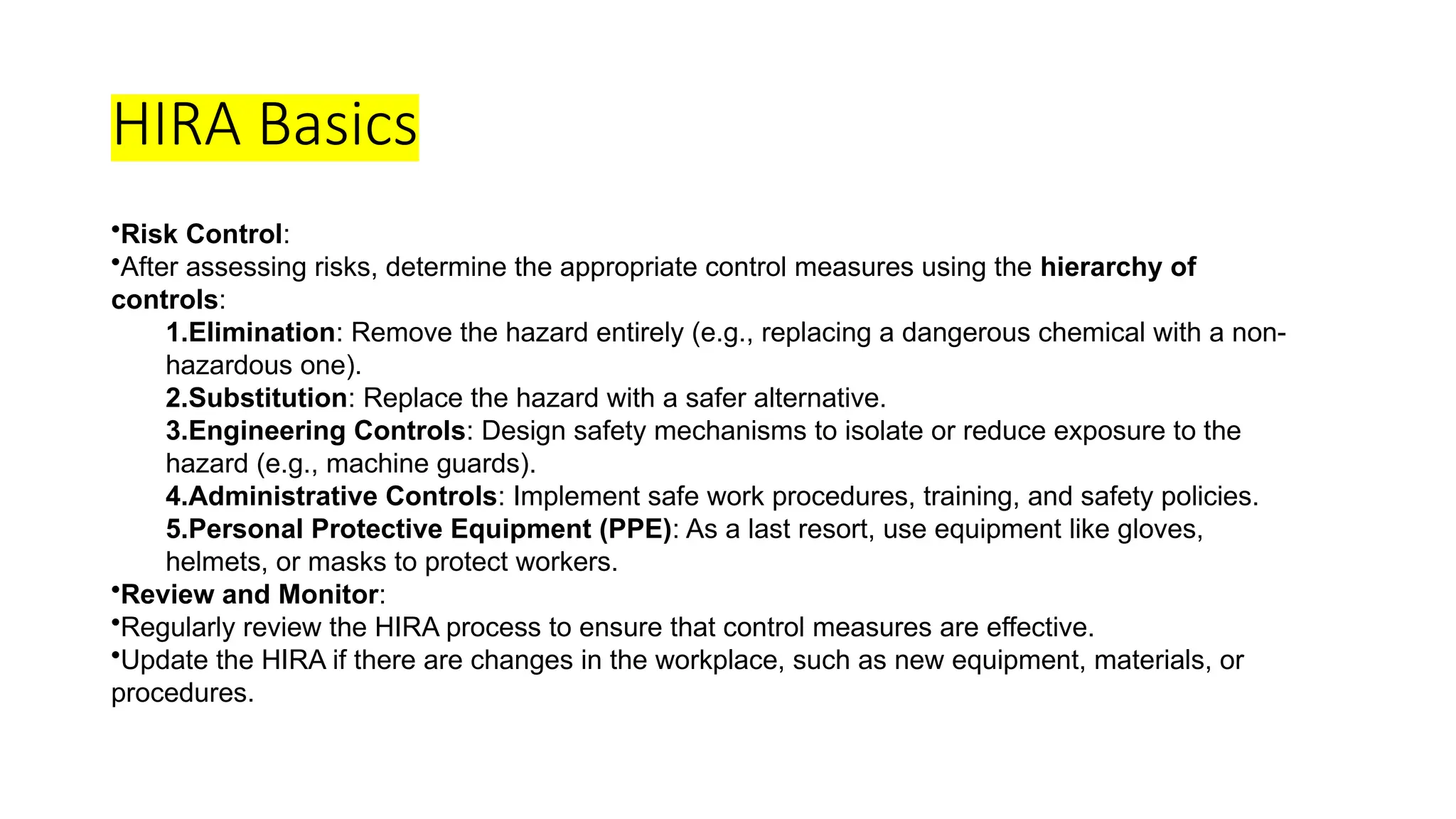 HIRA & TBT Basics for work place site safety | PPTX