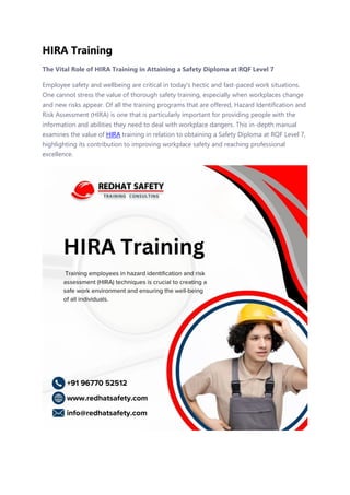 HIRA Training in Attaining a Safety Diploma | PDF