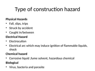 Hazard Identification & Risk Assesment in Construction Sector | PPTX