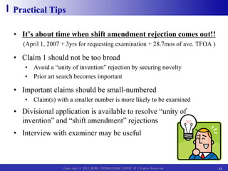 Japan Position on Unity of Invention and Examination Practice | PPTX