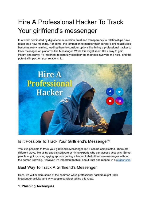 Hire A Professional Hacker To track Your girlfriend's messenger .pdf