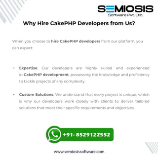 Hire CakePHP Developer - ☎ +1 9177322215 | PDF