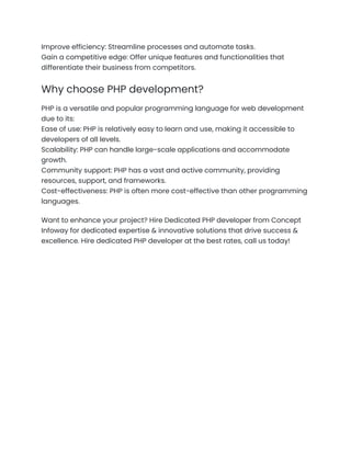 Hire Dedicated PHP Developer Maximize Your Project Success | PDF