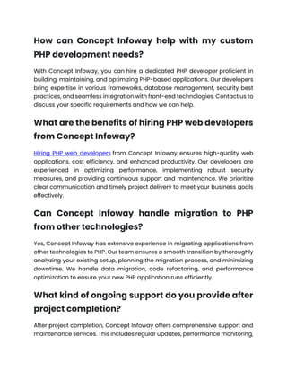 Hire Dedicated PHP Developers in India | Concept Infoway | PDF