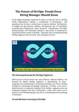 Hire devops developers - VLink - IT Staffing (Hire Developers) | PDF